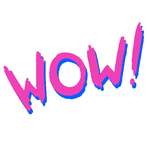 Pink Wow Sticker for iOS & Android | GIPHY