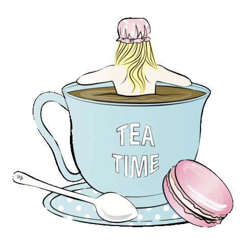 Tea Time Girl Sticker for iOS & Android | GIPHY