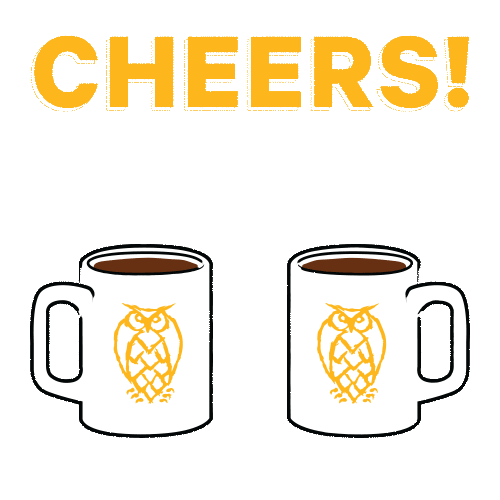 Coffee Cheers Sticker by Night Shift Brewing for iOS & Android | GIPHY