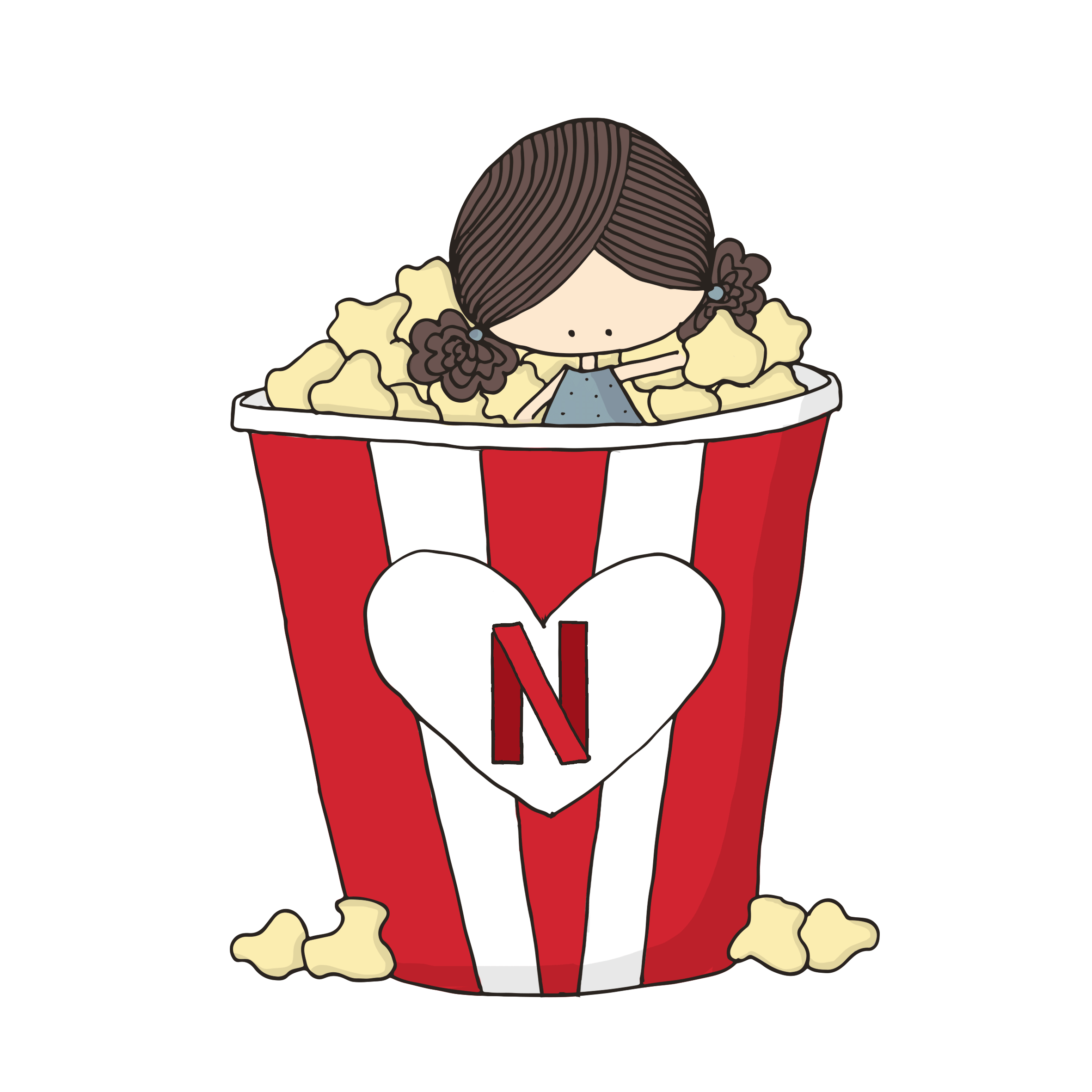 Netflix Popcorn Sticker by biapof for iOS & Android | GIPHY