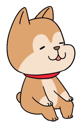 Dog Sitting Sticker by Ai and Aiko for iOS & Android | GIPHY