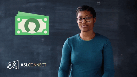 American Sign Language Dollar GIF by ASL Connect - Find & Share on GIPHY