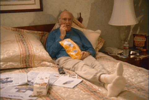 eating, lazy, curb your enthusiasm, larry david, boomer, boomers – GIF