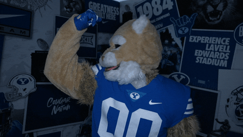 Celebration Cosmo GIF by BYU Cougars - Find & Share on GIPHY