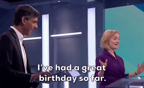Liz Truss Birthday GIF by GIPHY News - Find & Share on GIPHY
