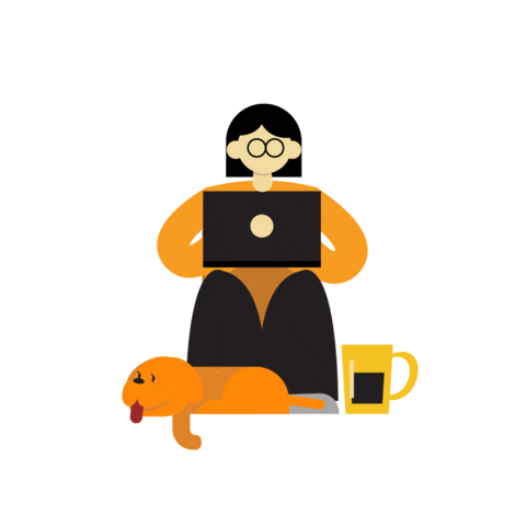 Work From Home Animation Sticker by Vitalstrats Creative Solutions for ...