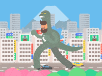 Godzilla Kick Gif