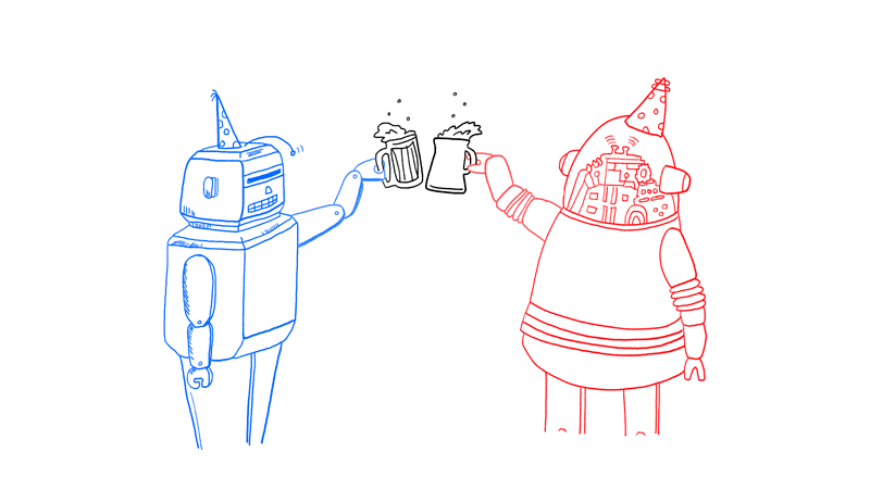 Robots Salud GIF by Andrea C. - Find & Share on GIPHY