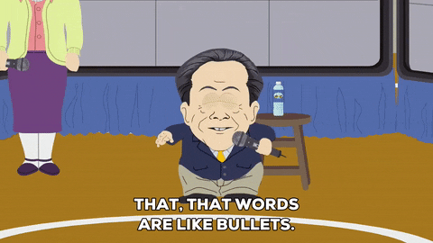 Words-are-like-bullets GIFs - Get the best GIF on GIPHY
