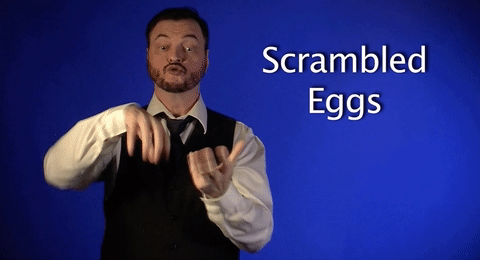 Scrambled Eggs Asl GIF by Sign with Robert - Find & Share on GIPHY