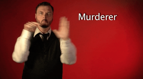 Sign Language Murderer GIF by Sign with Robert - Find & Share on GIPHY