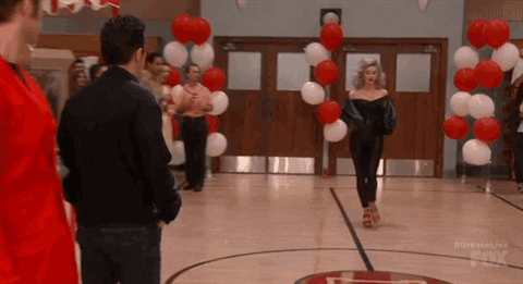 New trending GIF tagged sandy entrance grease live… | Trending Gifs