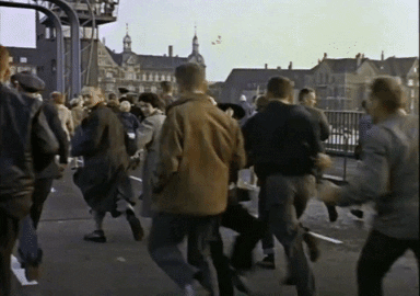 Crowd Running Gif
