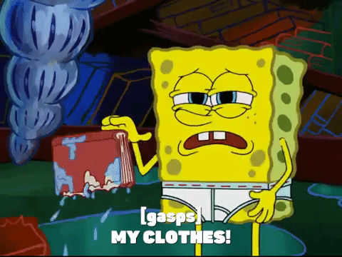 Spongebob Putting On Clothes