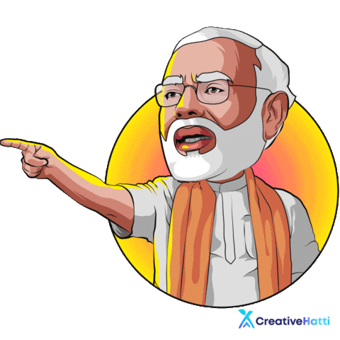 Narendra Modi Party Sticker by Creative Hatti for iOS & Android | GIPHY