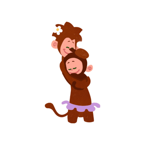 Monkey Hug Stickers - Find & Share on GIPHY