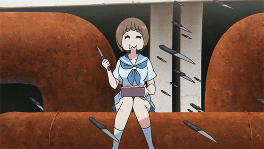 Anime Girl With Throwing Knives