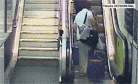 Escalator Fail Gif