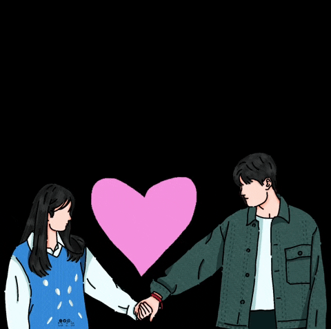 Korean Cartoon Couple Gif