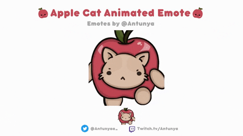 Apple Cat Animated Emote - Antunya's Ko-fi Shop - Ko-fi ️ Where ...