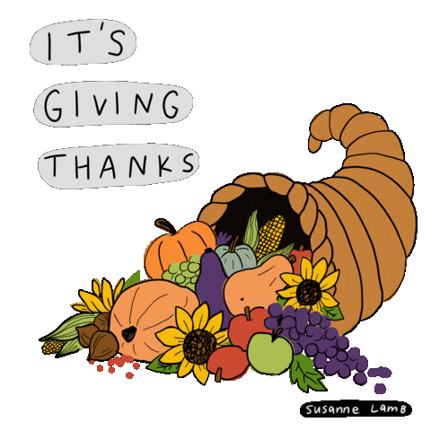 Thanks Giving Illustration Sticker by Susanne Lamb for iOS & Android ...