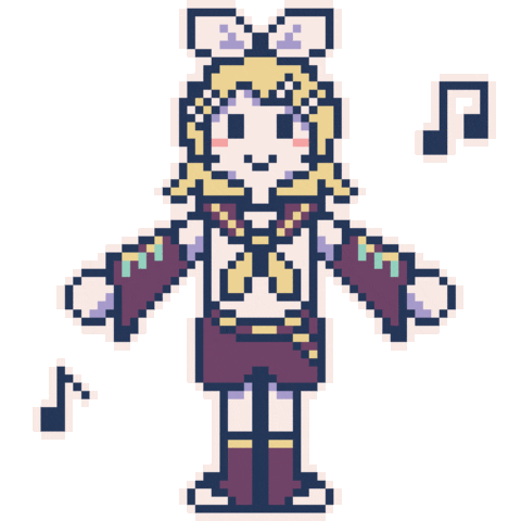 Pixel Art Rin Vocaloid Sticker for iOS & Android | GIPHY