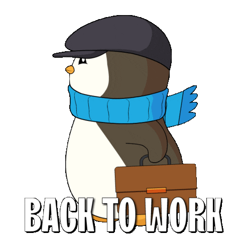 Work Working Sticker by Pudgy Penguins - Find & Share on GIPHY