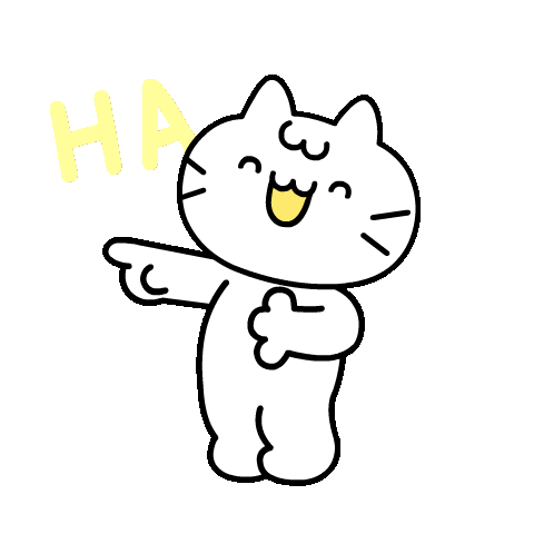 Amused White Cat Sticker by Mikitti - Find & Share on GIPHY