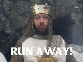 Monty Python Run Away GIFs - Find & Share on GIPHY