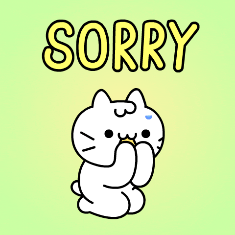 Sorry White Cat GIF by Mikitti - Find & Share on GIPHY