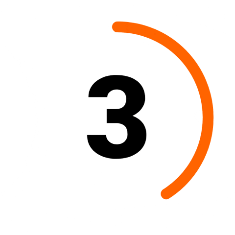 Cartoon gif. Animated circles move in time around numbers as they count ...