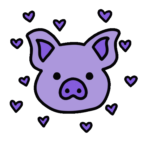 Porky Pig Hearts Sticker for iOS & Android | GIPHY
