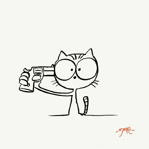 Cat Gun GIF by marko - Find & Share on GIPHY