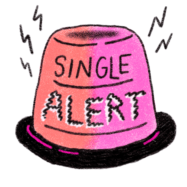 Single Alert Sticker by Fabiola Lara / Casa Girl for iOS & Android | GIPHY