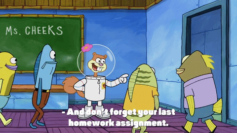 Spongebob Doing Homework