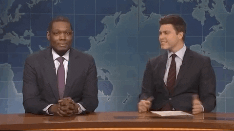 Michael Che Shrug GIF by Saturday Night Live - Find & Share on GIPHY