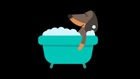 Cartoon Dog Bath