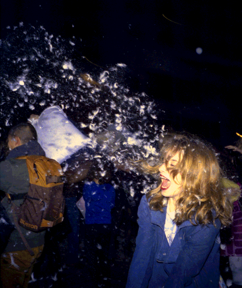 Street Pillow Fight Gif